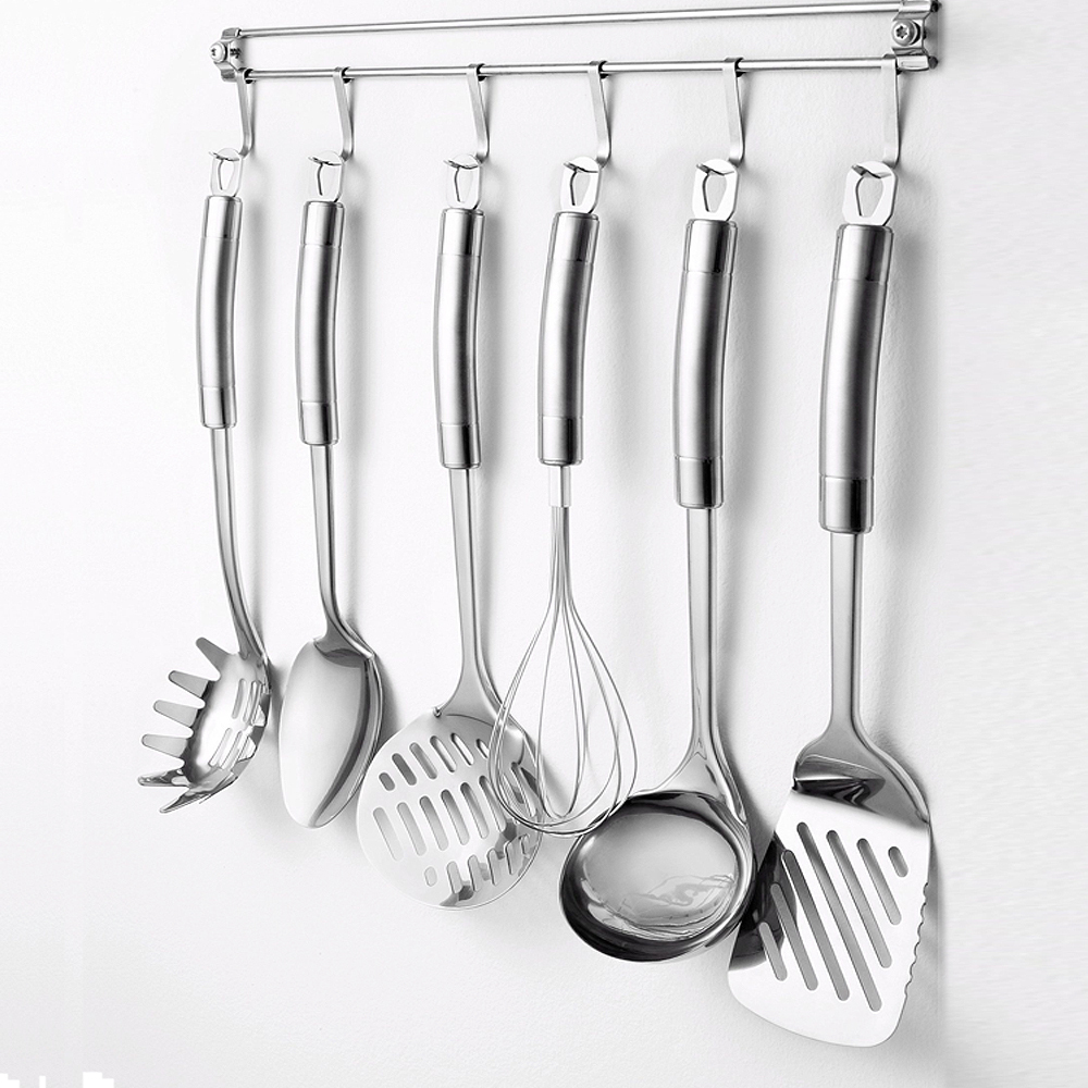 7pcs Stainless Steel Spatula Set With Storage Holder Kitchen Utensil ...